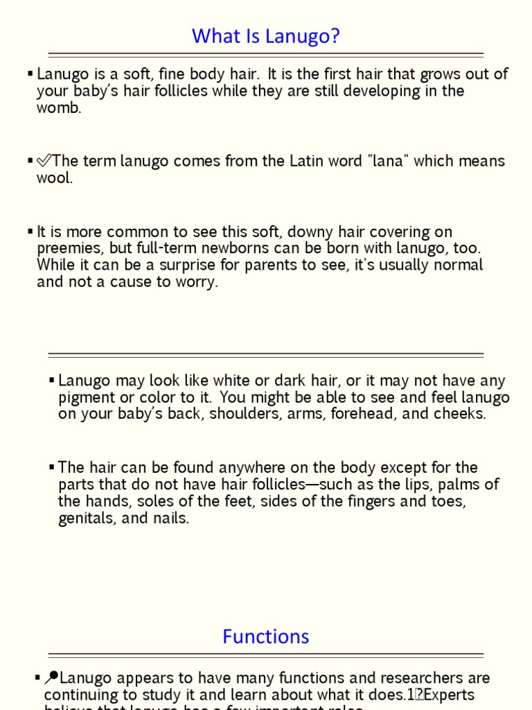 LANUGO | PDF | Hair | Infants