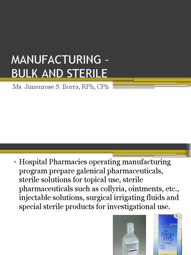Developing a Successful Hospital Pharmacy Manufacturing Program | PDF ...