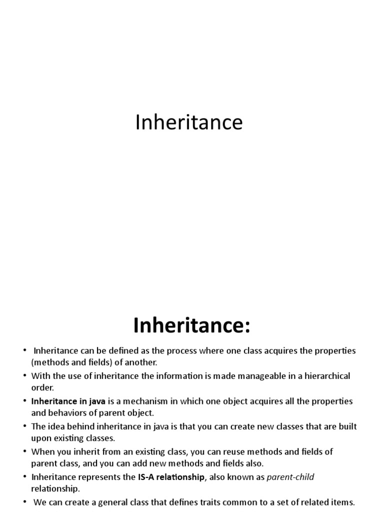 Inheritance Pdf Inheritance Object Oriented Programming Method Computer Programming