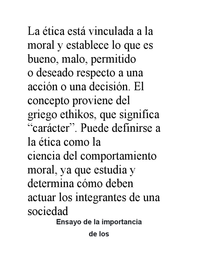 Ensayo Etica y Moral | PDF | Moralidad | Comportamiento