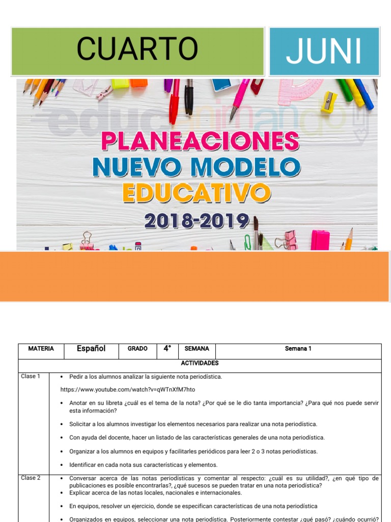 4°plan Junio 18 19 | PDF