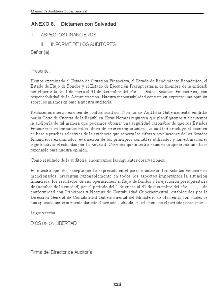 Ejemplo Dictamen Con Salvedad | PDF | Finanzas y dinero