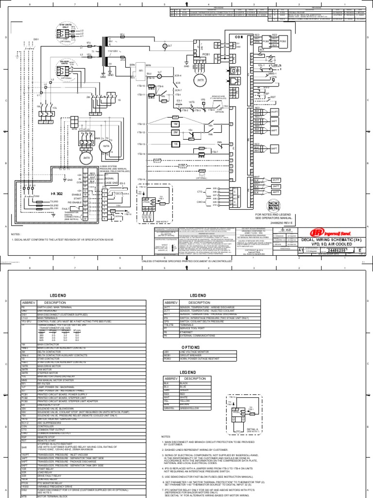 DECAL, WIRING SCHEMATIC (Xe), VFD, SD, AIR COOLED | PDF