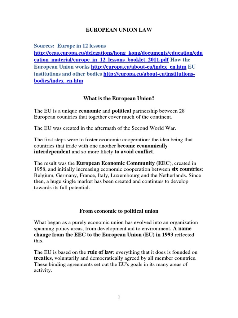 EU Law | PDF | European Union | European Commission
