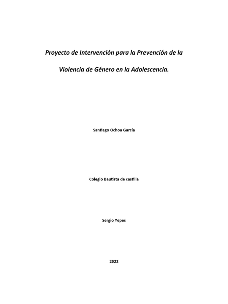 Prevención de Violencia de Género Adolescente | PDF | La violencia ...