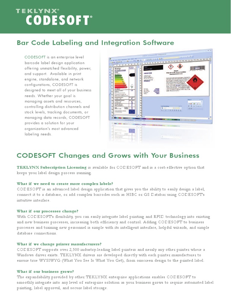 Codesoft Datablad | Download Free PDF | Databases | Microsoft Windows
