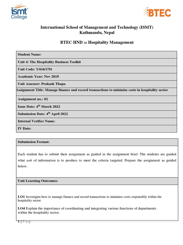 The Hospitality Business Toolkit | PDF