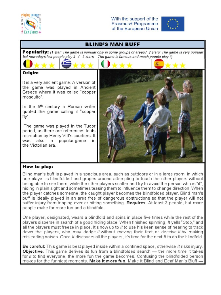 A Concise History and Analysis of the Ancient Game of Blind Man's Buff | PDF