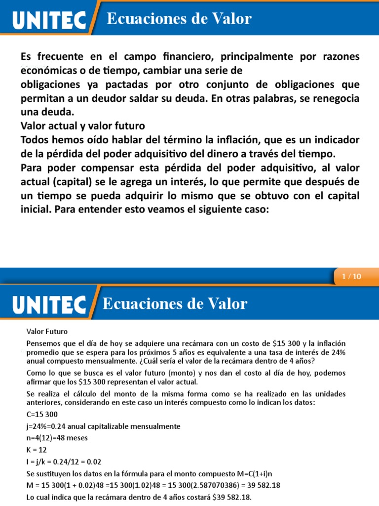 Cálculo de Valor Futuro y Presente | PDF | Interés | Inflación