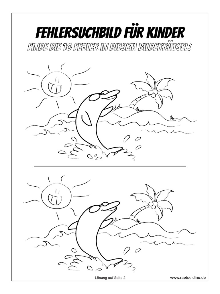 Fehlersuchbild Mit 10 Fehlern Delfin | PDF