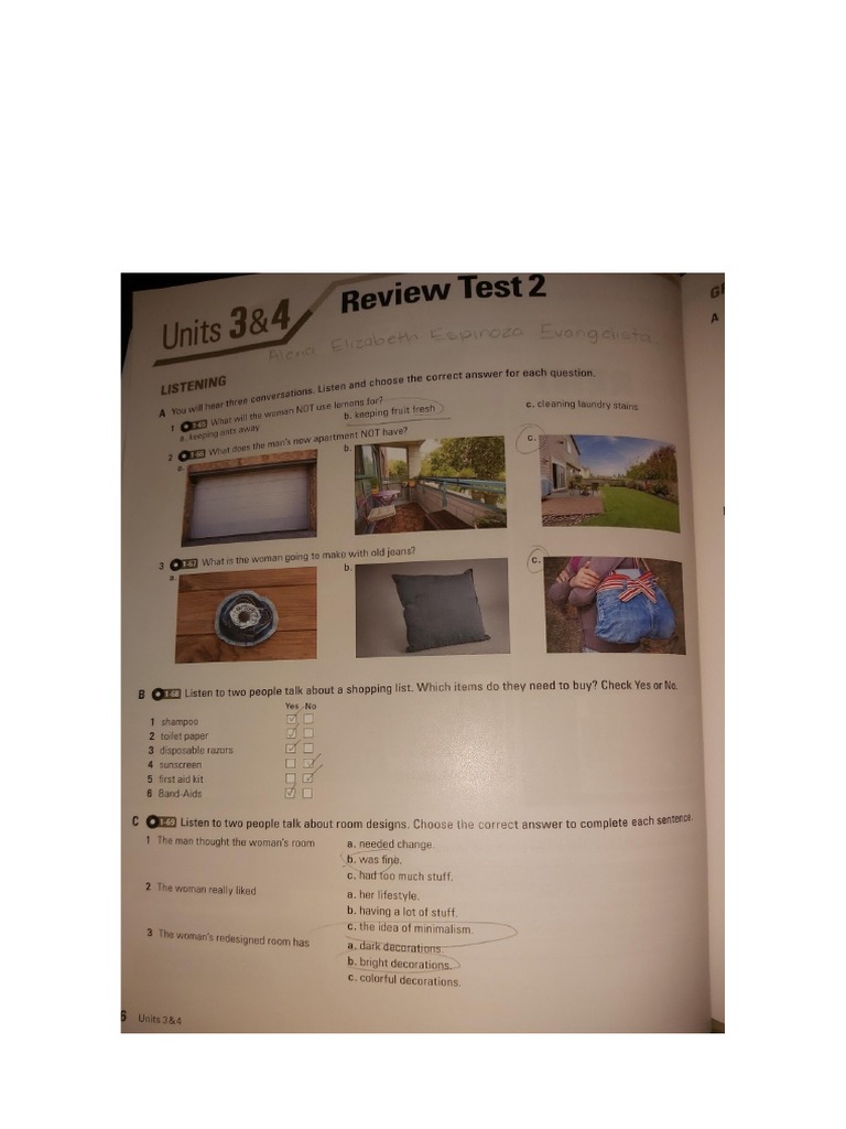 Review Test 2 - Units 3 y 4 | PDF