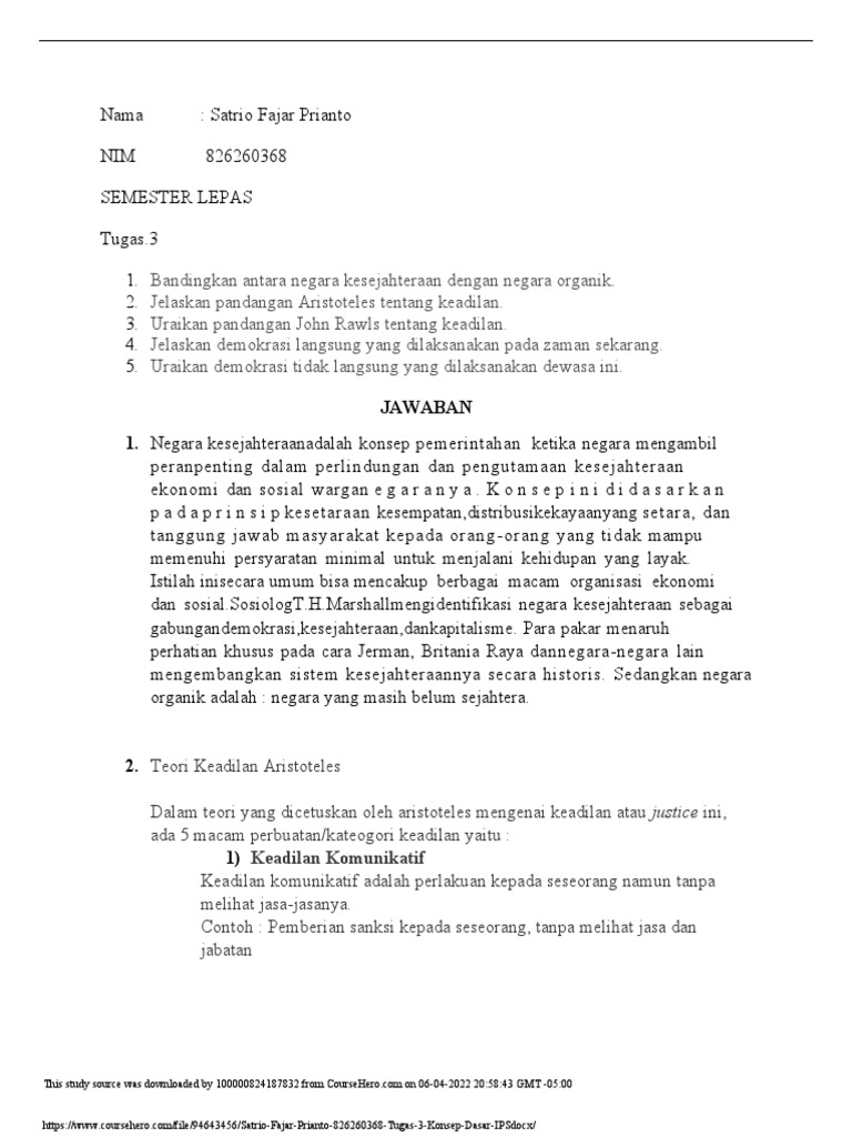 Tugas 3 Konsep Dasar IPS | PDF