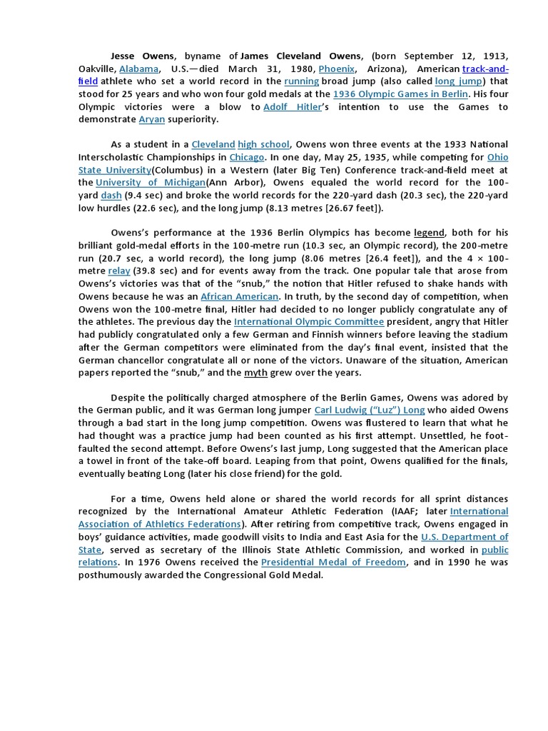 Jesse Owens: Shattering Records and Challenging Racial Stereotypes at ...