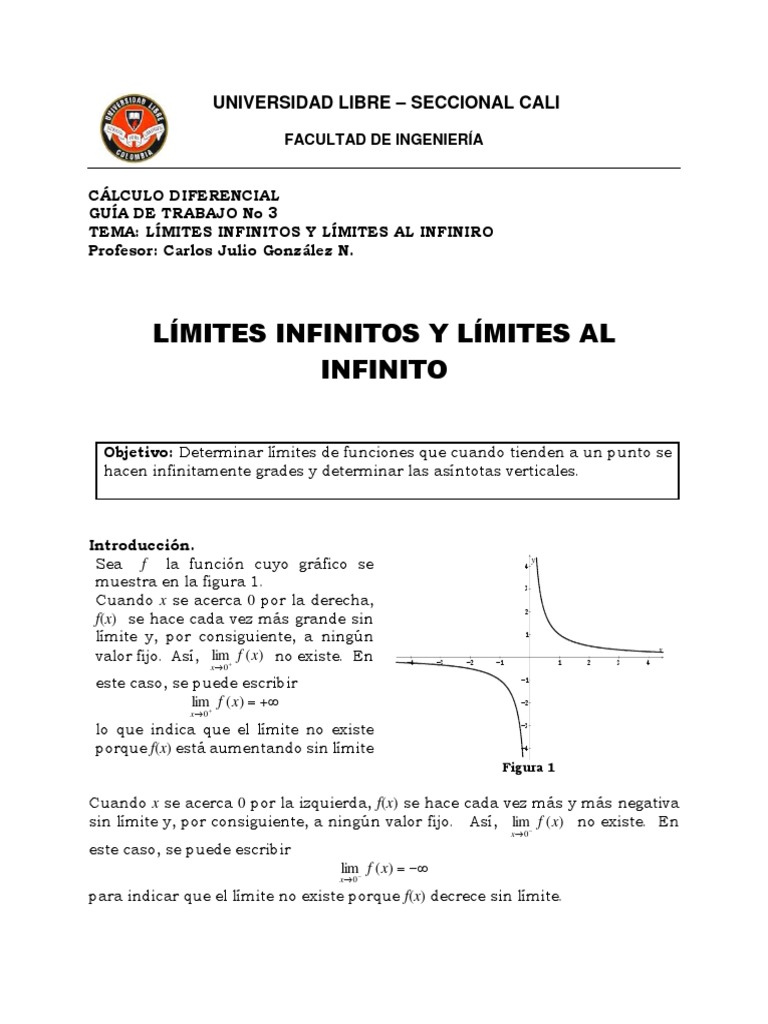 Guía No 3 Límites Infinitos y Límites Al Infinito | PDF | Límite ...
