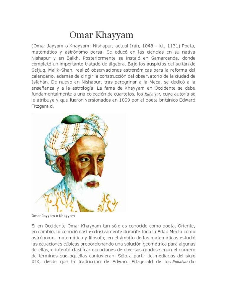 Omar Khayyam | PDF | Omar Khayyam