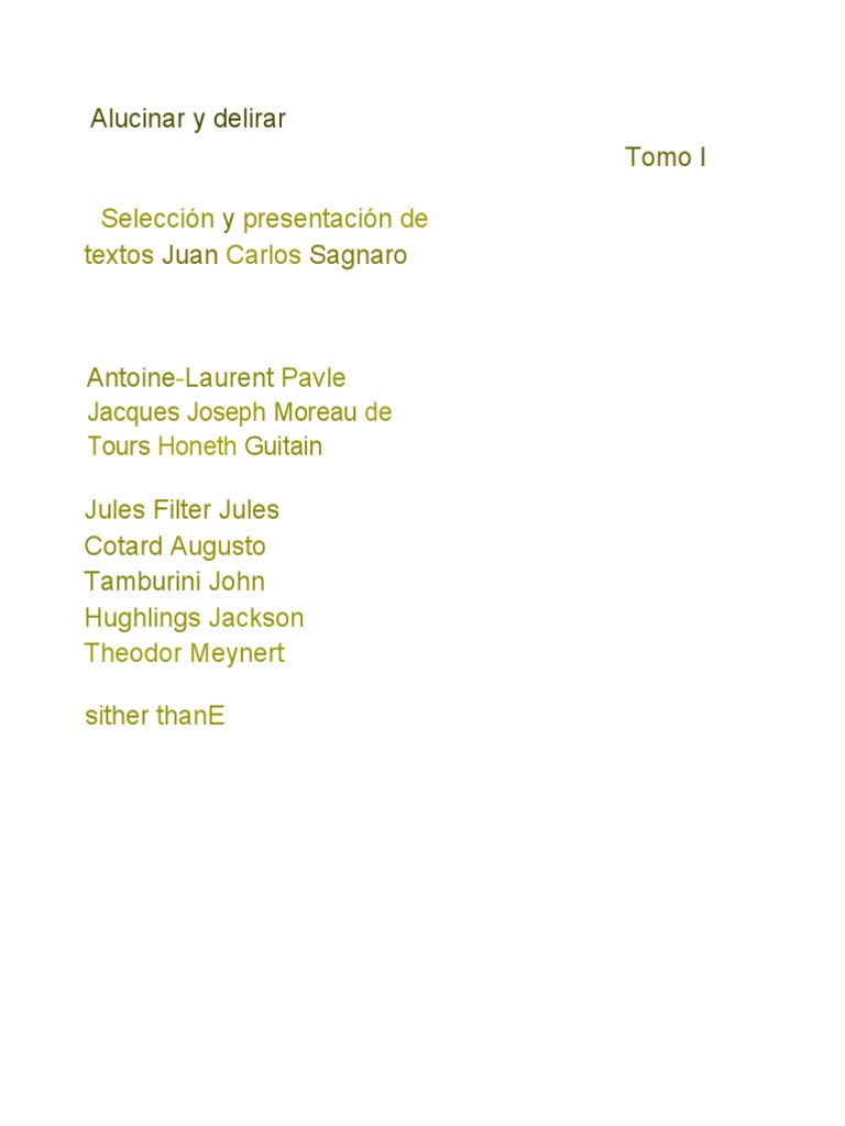 Alucinar y Delirar. Tomo 1 | PDF | Mente | Cerebro