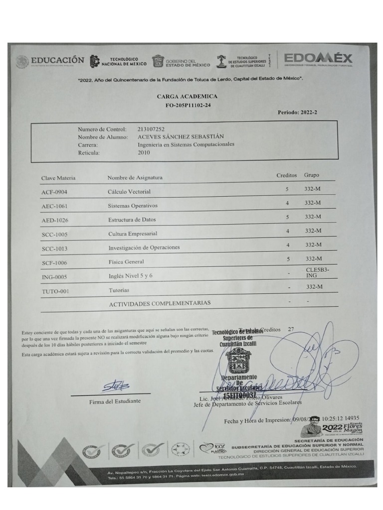 Comprobante de Inscripción | PDF
