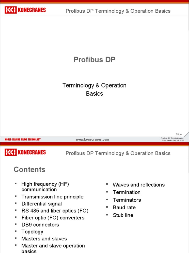 Profibus DP Operation Basics | PDF | Transmission Line | Electromagnetic Interference