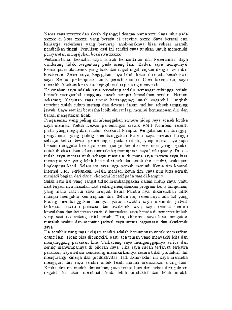 Essay Beasiswa | PDF