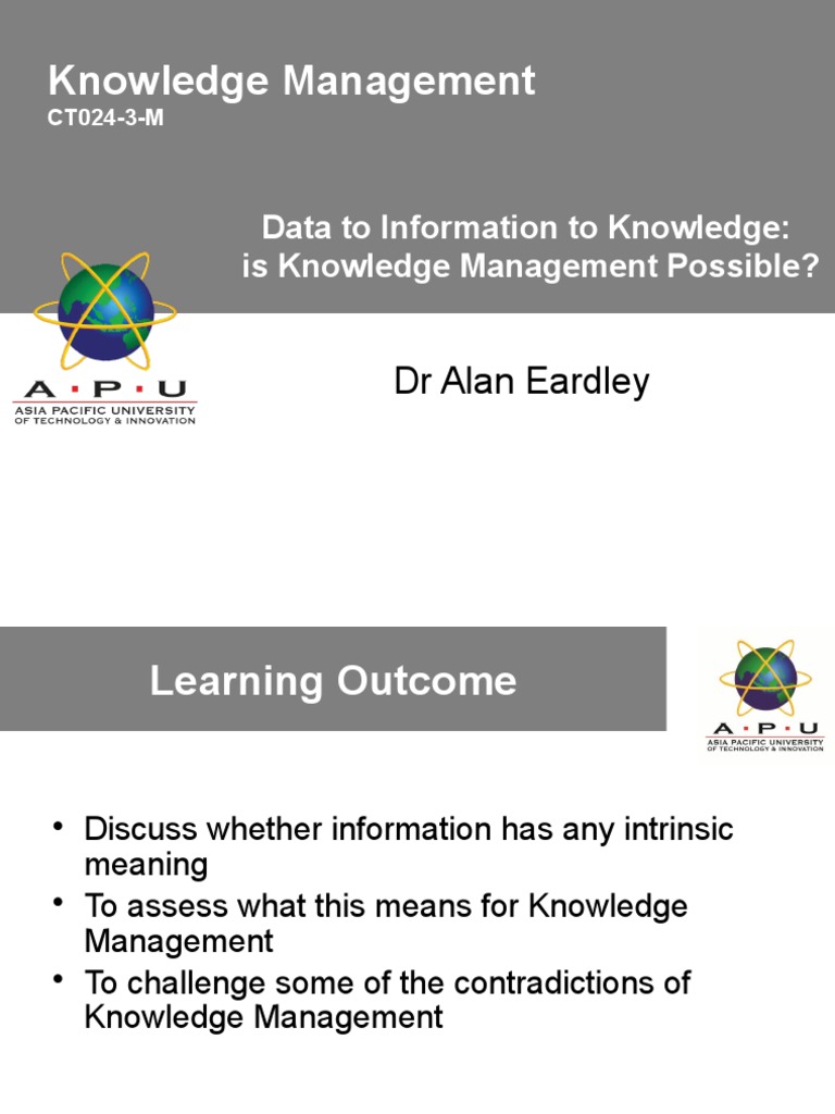 L02 Data, Information and Knowledge II | PDF | Knowledge Management | Information