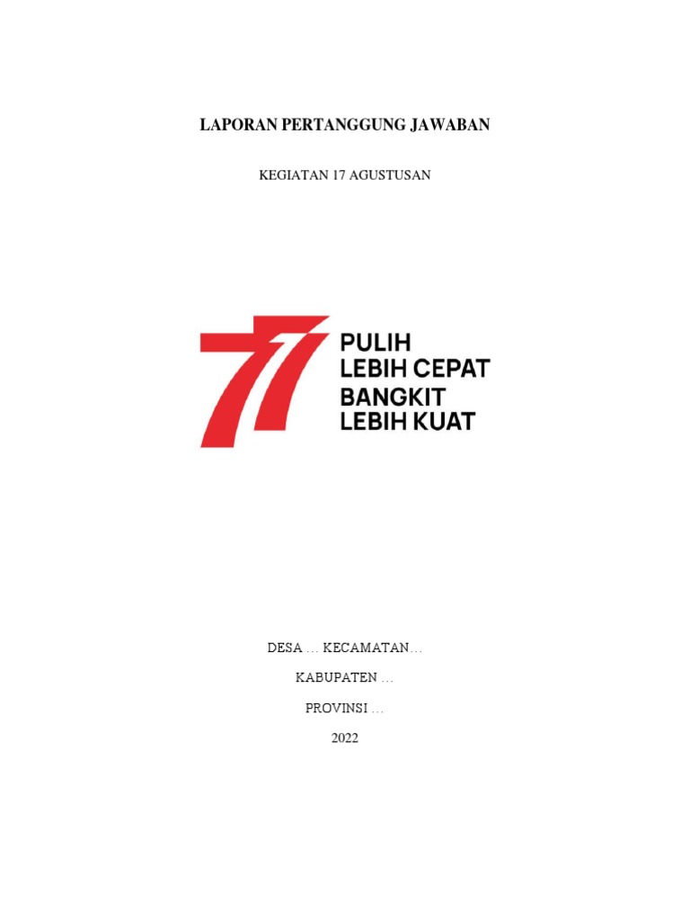 Contoh LPJ 17 Agustus Tingkat Desa | PDF