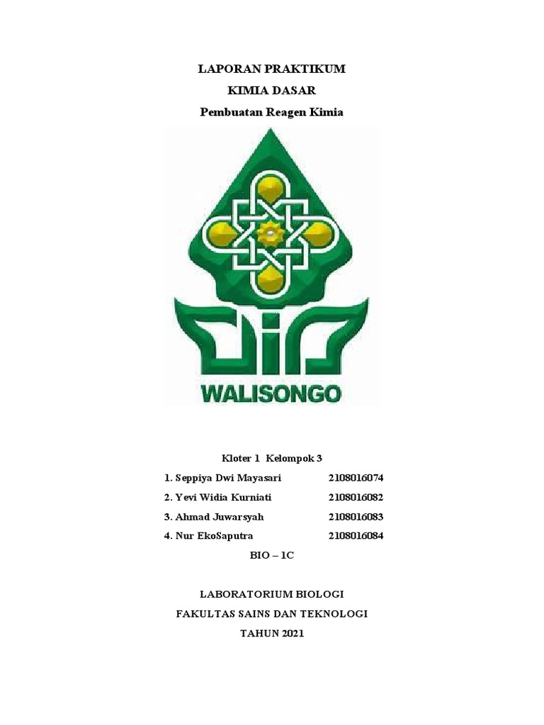 Laporan Praktikum Pembuatan Reagen Kimia | PDF | Kesehatan Holistik ...