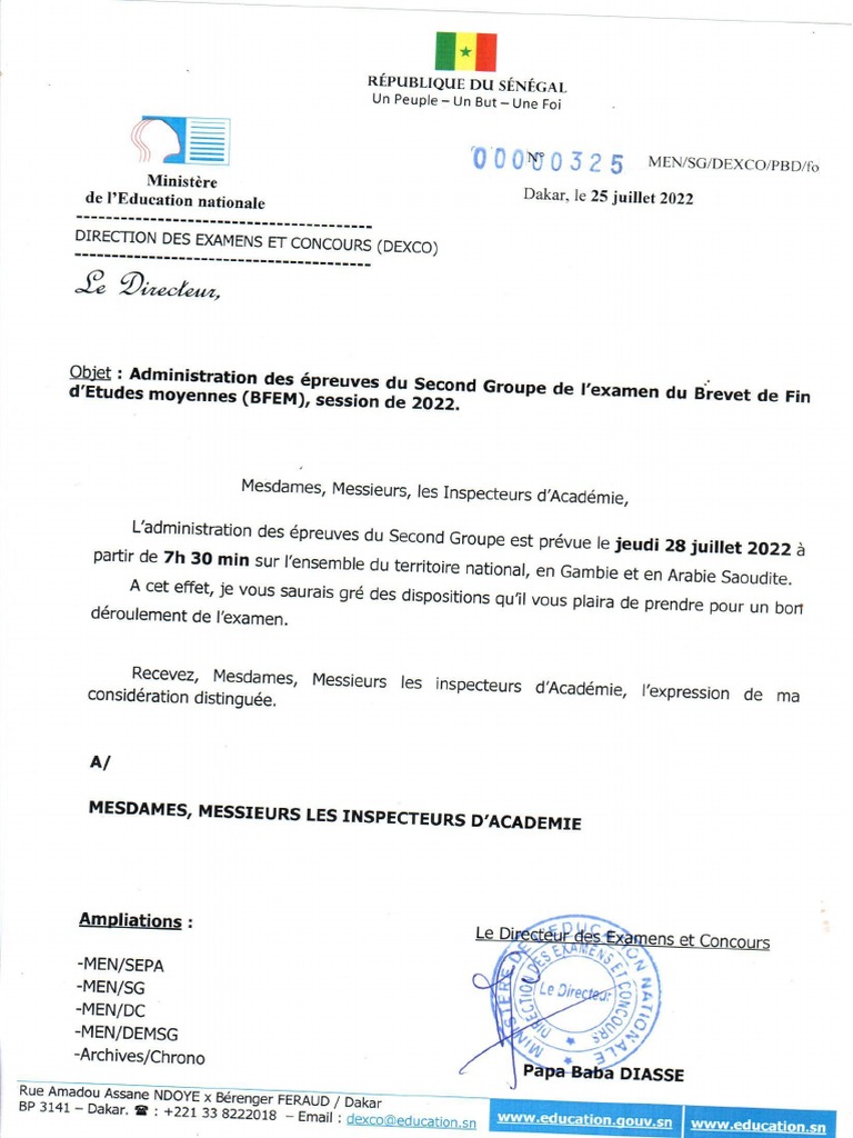 Second Tour BFEM 2022 | PDF