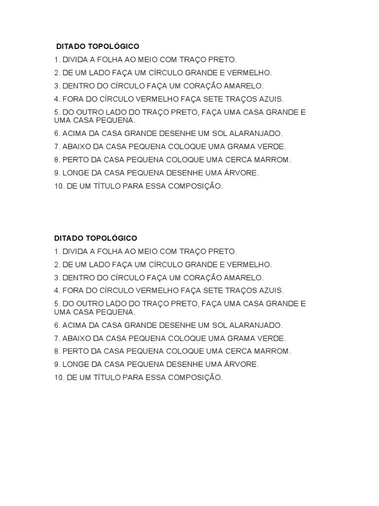 Ditado Topológico | PDF | Ciências e Matemática