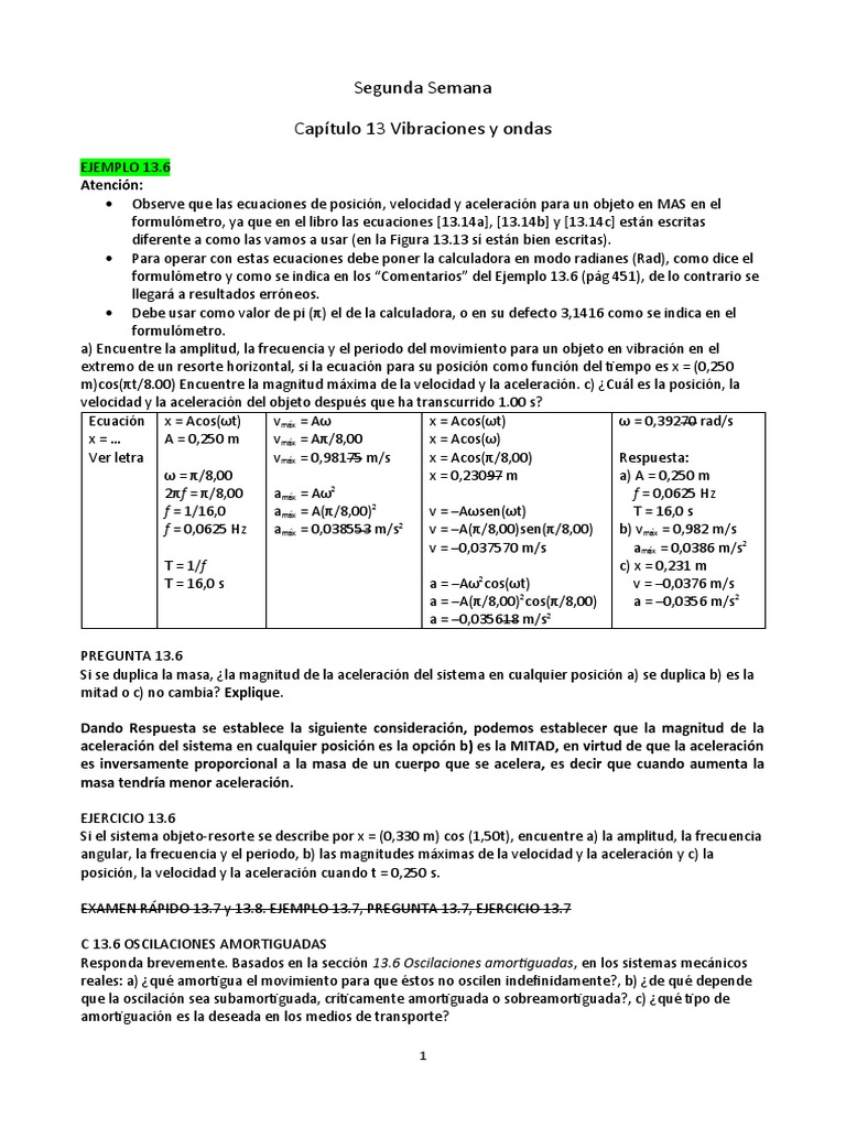 Letras Preg y Ejer C 13 Vib y Ond 2 | PDF | Olas | Oscilación
