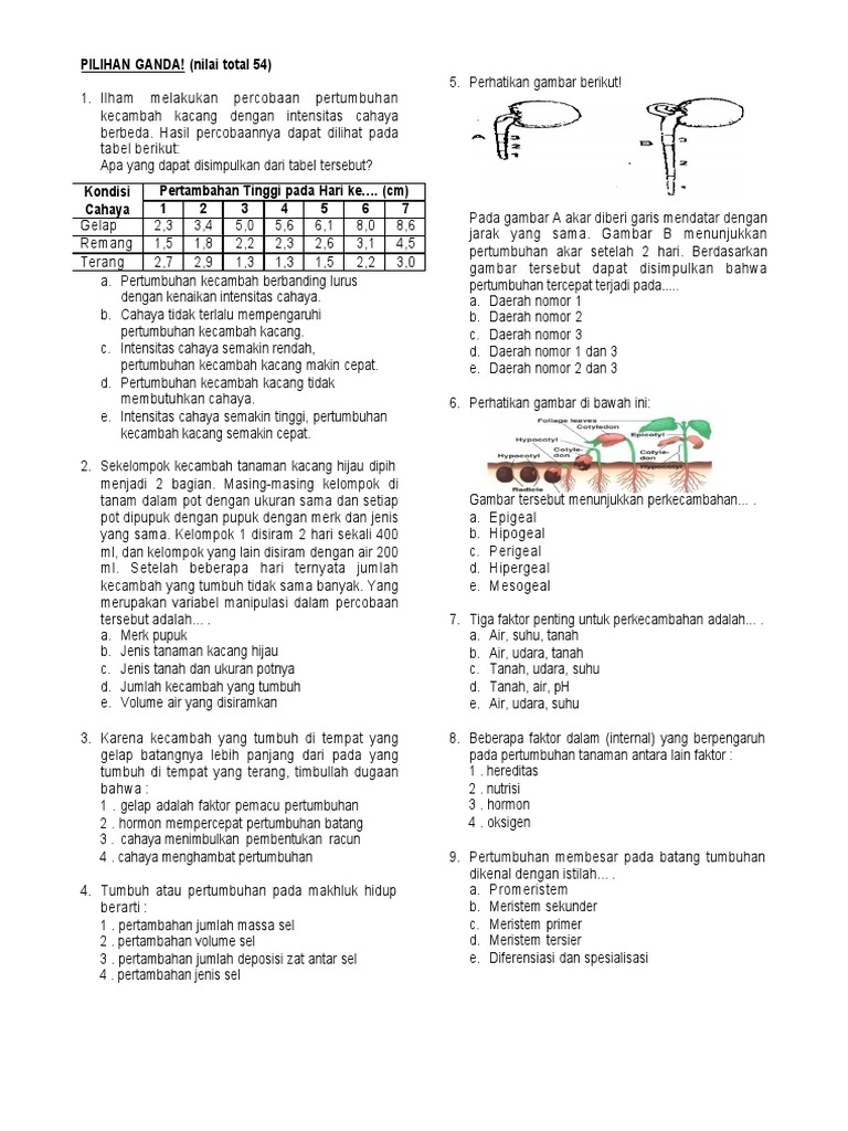 Latihan Soal Biologi Kelas XII IPA | PDF