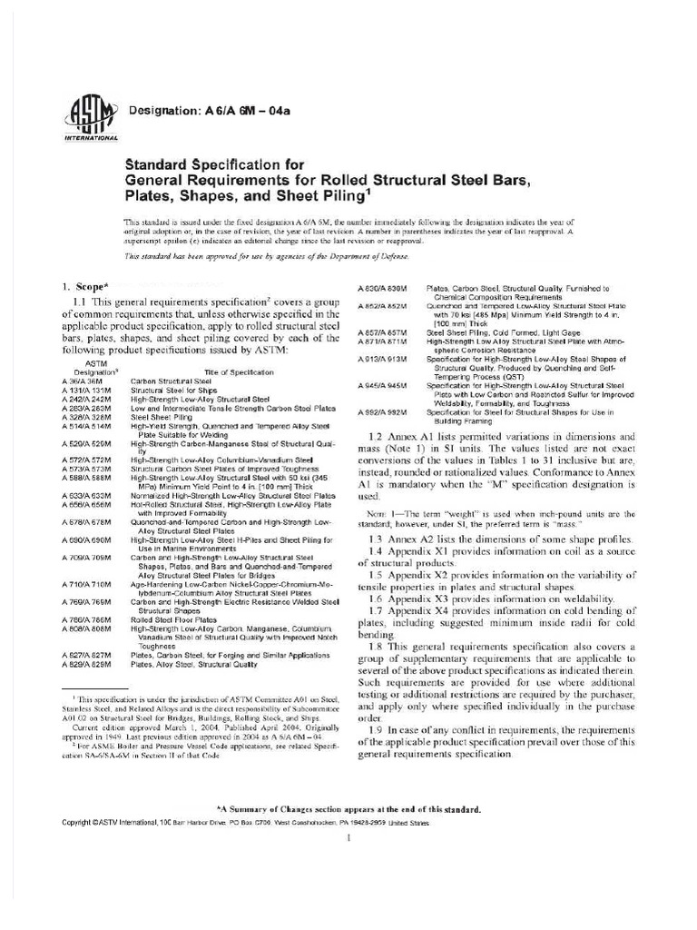 Qdoc - Tips Astm A6 A6m Structural 04pdf | PDF