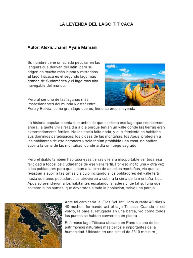 La Leyenda Del Lago Titicaca | PDF