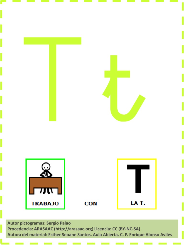 Fichas Consonante T | PDF | Escritura | Psicolingüística