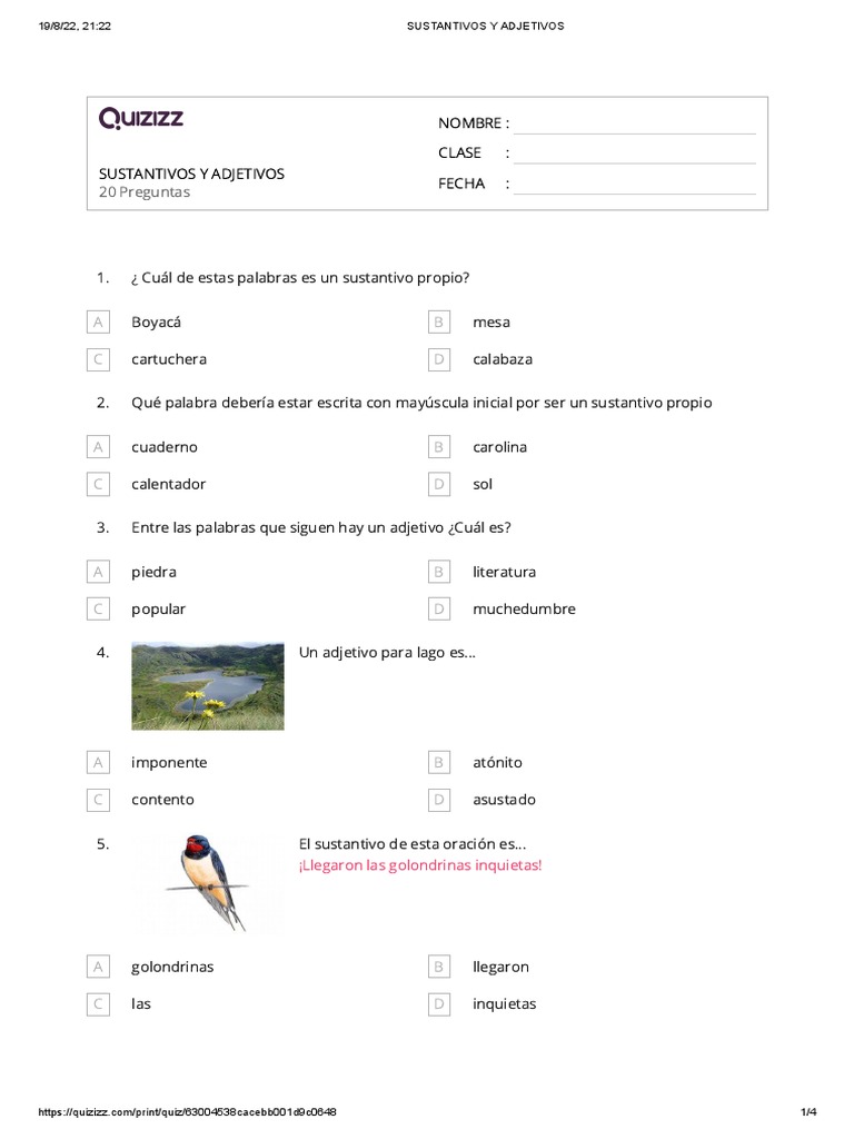 Sustantivos y Adjetivos | PDF | Adjetivo