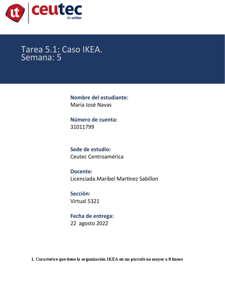 Tarea5.2 Mariajosenavas | PDF | Calidad (comercial) | Business