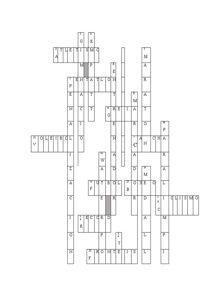 Crucigrama Cobay Resuelto | PDF | Deportes | Eventos deportivos múltiples