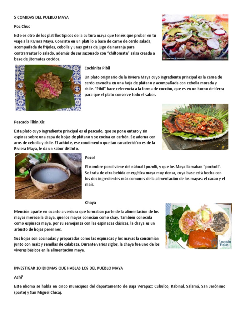 5 Comidas Del Pueblo Maya | PDF | Cocinando | Cocina de las Americas