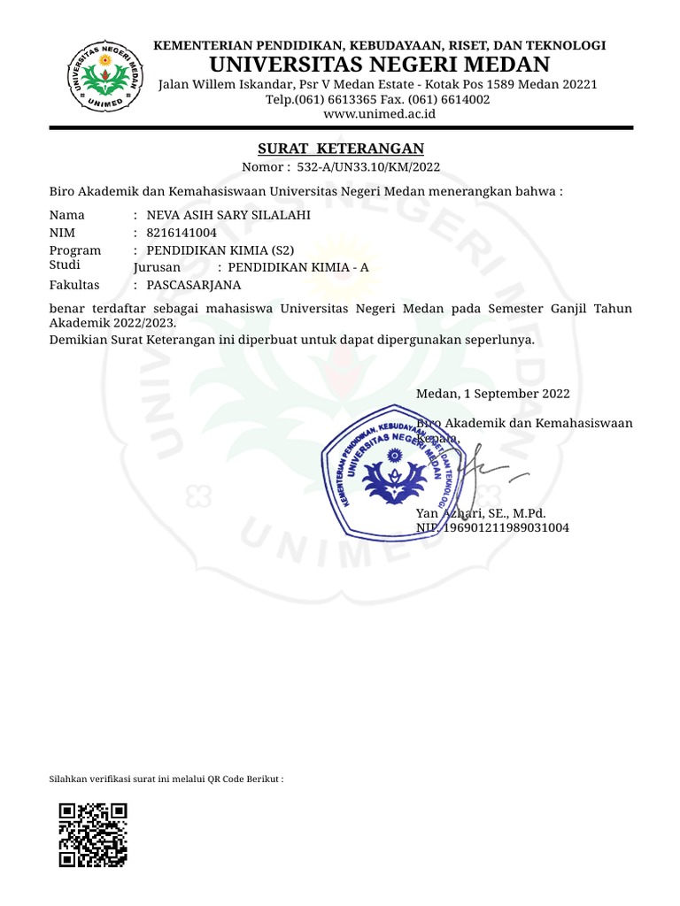 Surat Keterangan Aktif Kuliah | PDF