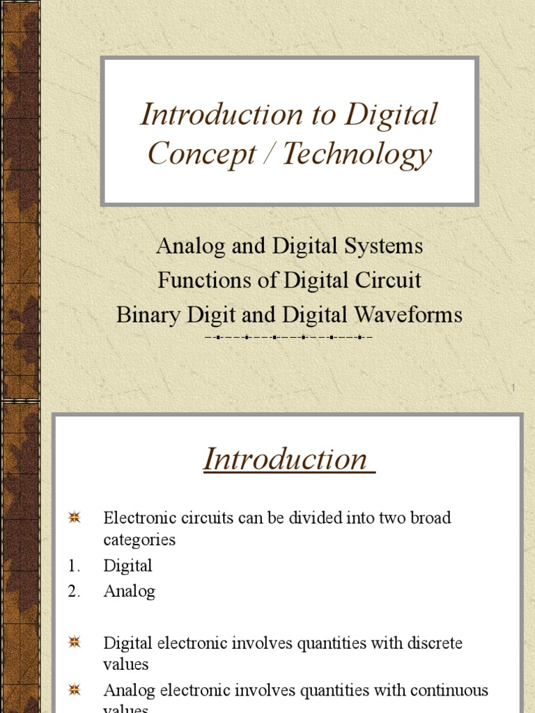 Introduction to Digital and Analog Systems | PDF | Digital Signal ...