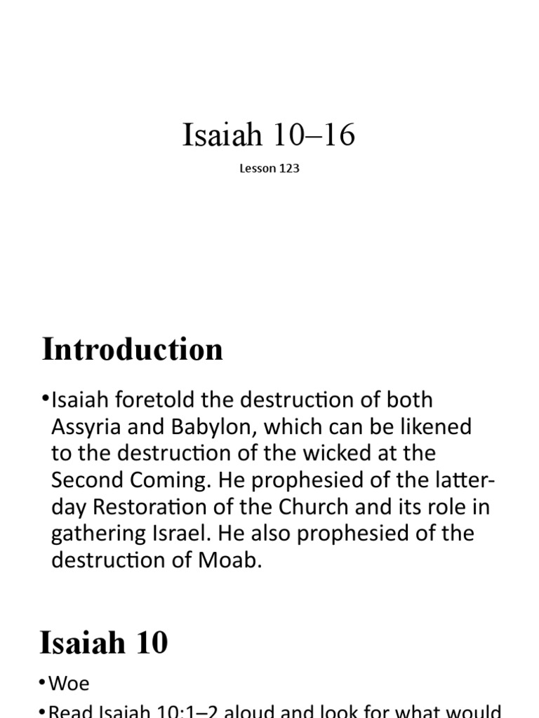 OT 2 - Lesson 123 | PDF | Isaiah | Book Of Isaiah