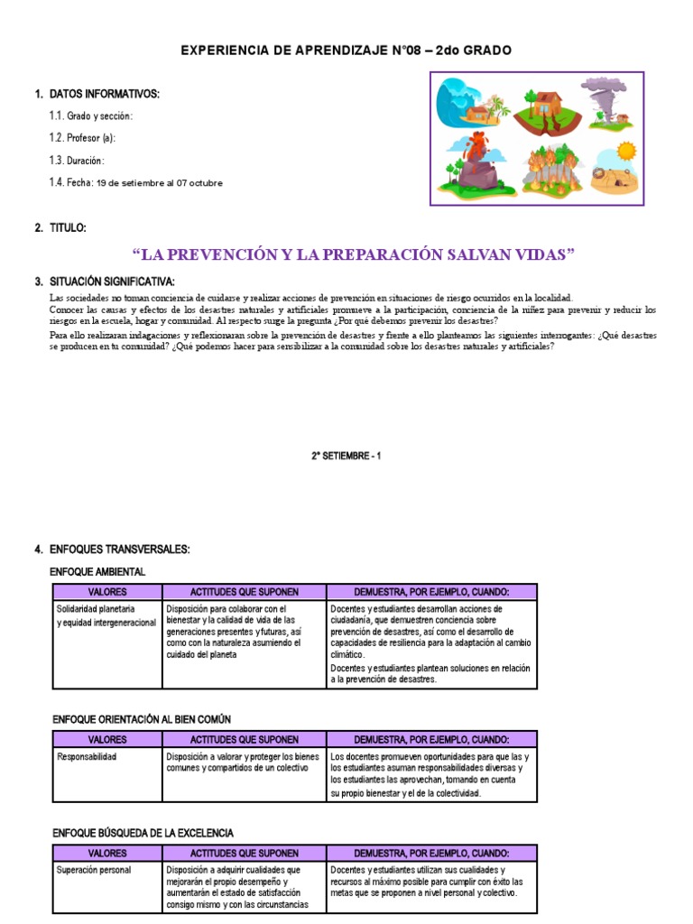 2° Grado - Experiencia de Aprendizaje N°08 | PDF | Longitud | Sustracción