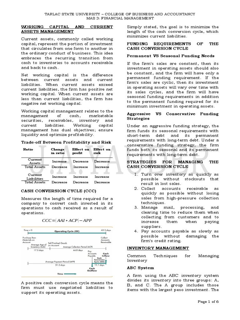 3 Working Capital and Current Assets Management | PDF | Working Capital | Credit