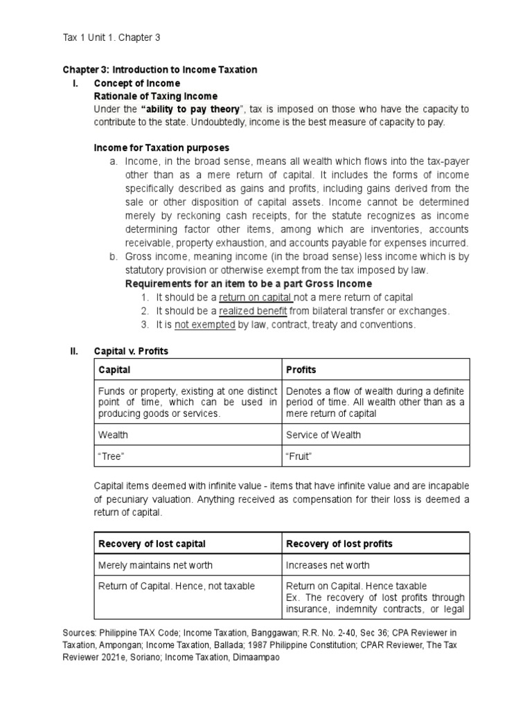 Tax 1 Unit 1. Chapter 3 | PDF | Trust Law | Taxes