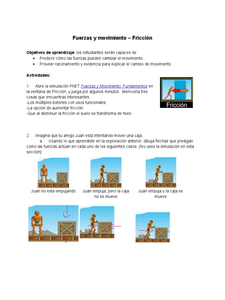 Fuerzas y Movimiento - Friccion Comp Indaga | PDF | Fuerza | Fricción