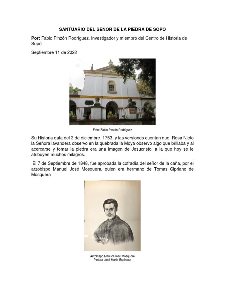 Santuario Del Señor de La Piedra de Sopò | PDF