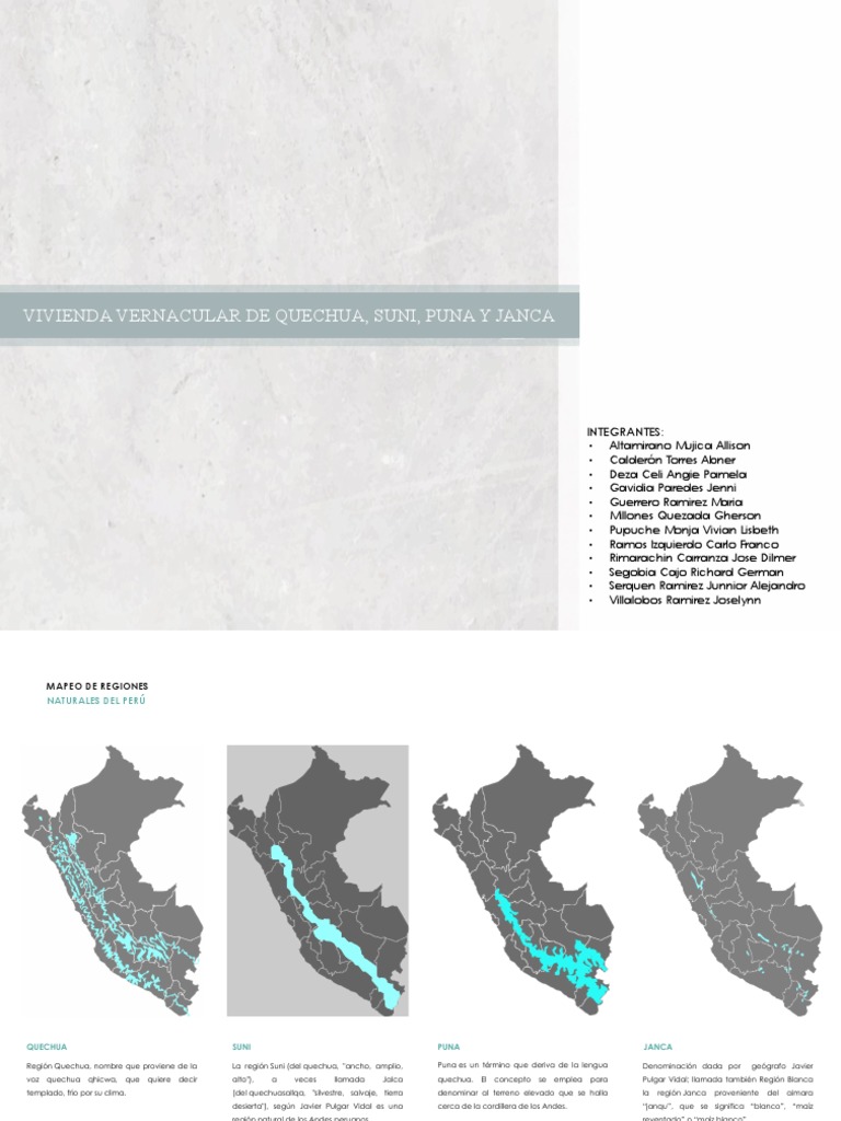 Vivienda Vernacular Quechua, Suni, Puna y Janca | PDF | Perú | Andes