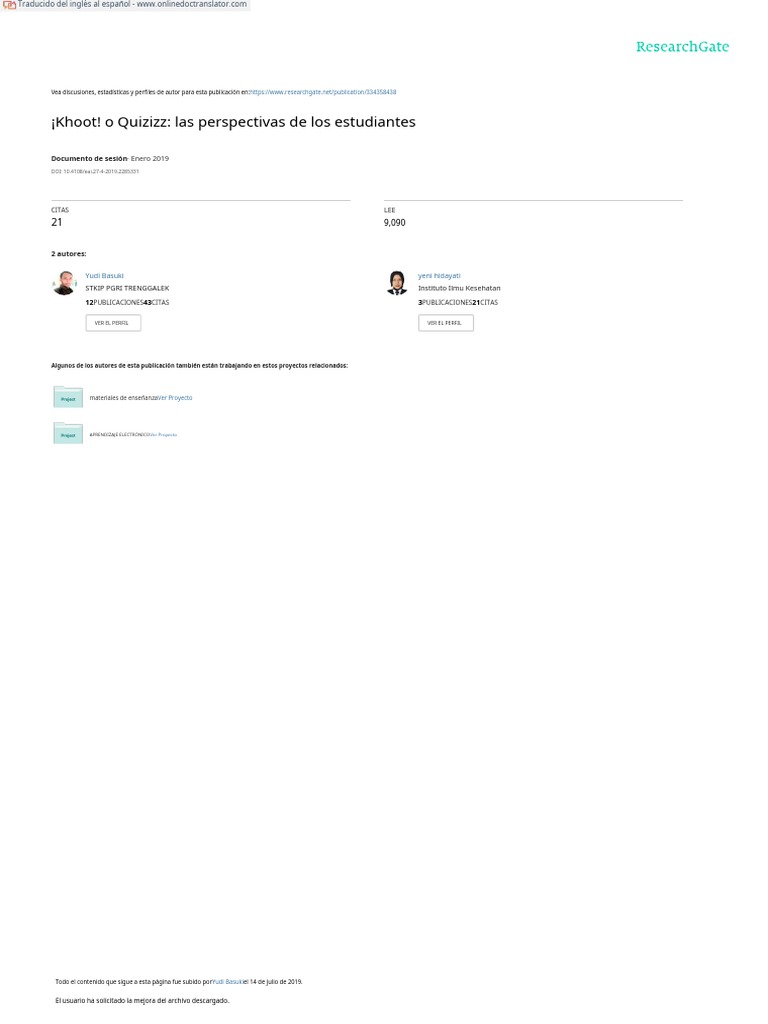 Basuki-2019-Kahoot or Quizizz The Students Perspectives - En.es | PDF ...