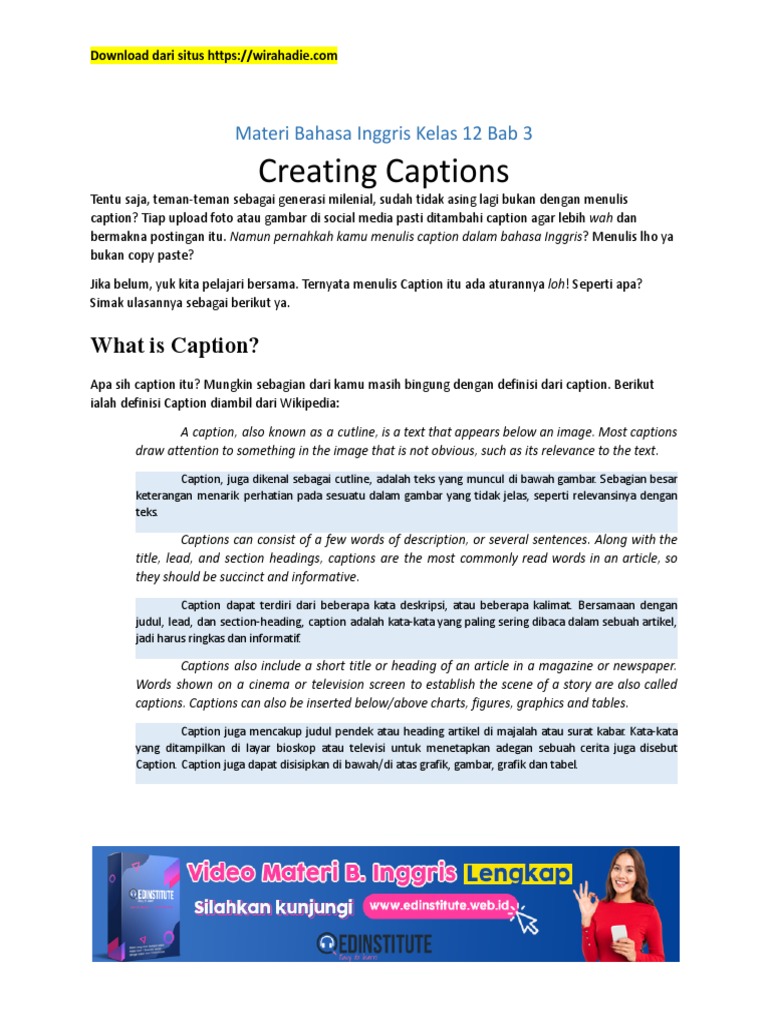 Bab 3 - Creating Captions | PDF