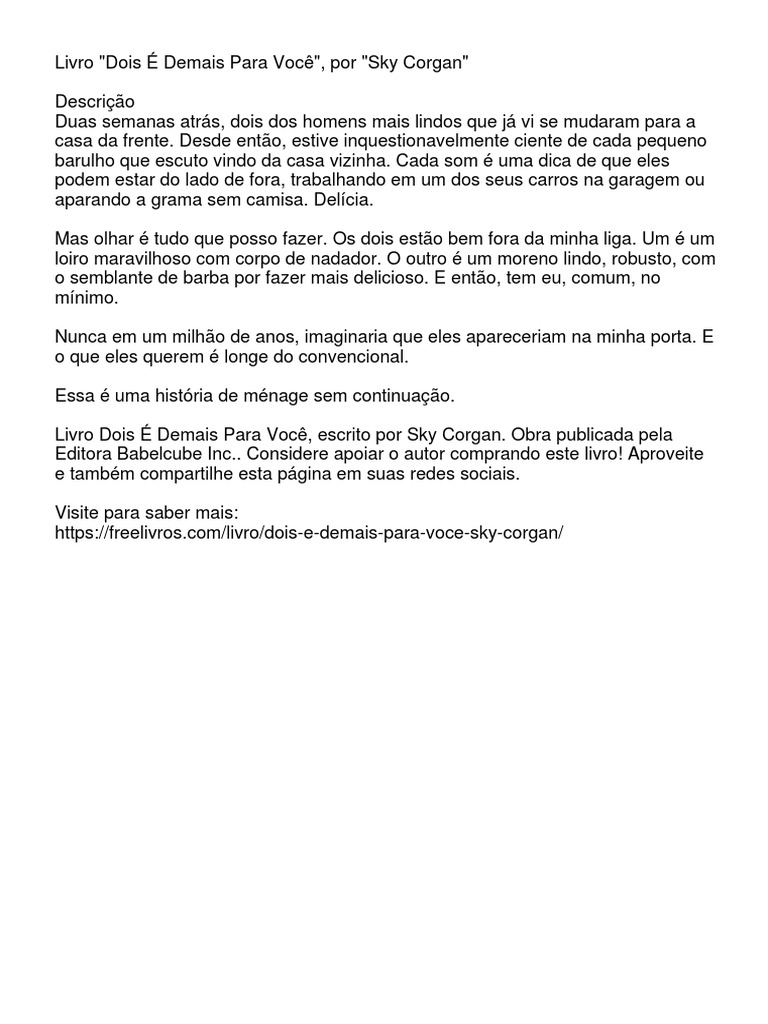 Dois É Demais para Você – Sky Corgan | PDF