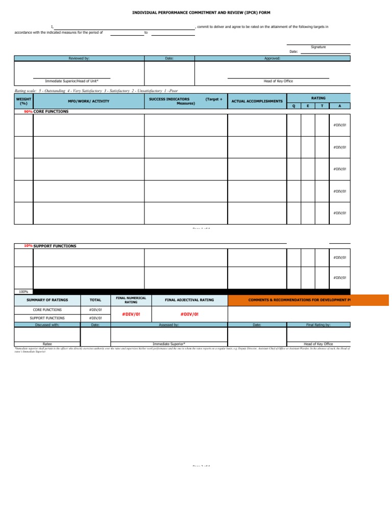 Blank IPCR Quarterly | PDF